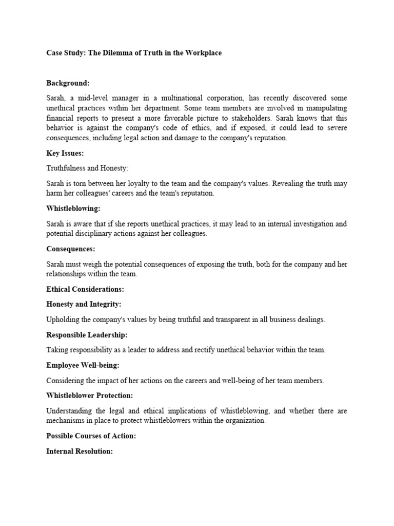 Case Study-Human Values and Ethics | PDF | Whistleblower | Academic Integrity