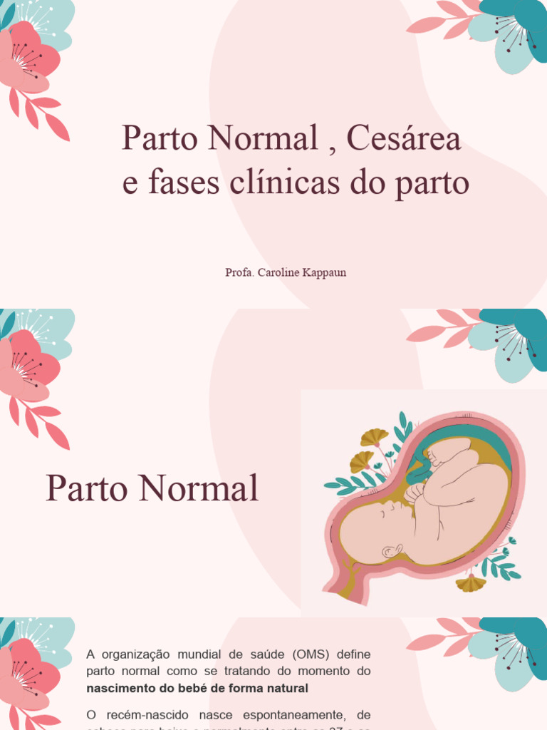 Parto Normal, Fases e Cesárea | PDF | Parto | Gravidez
