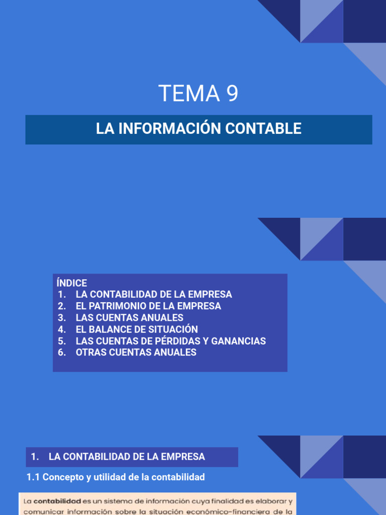 Tema 9 - La Información Contable | PDF | Contabilidad | Hoja de balance