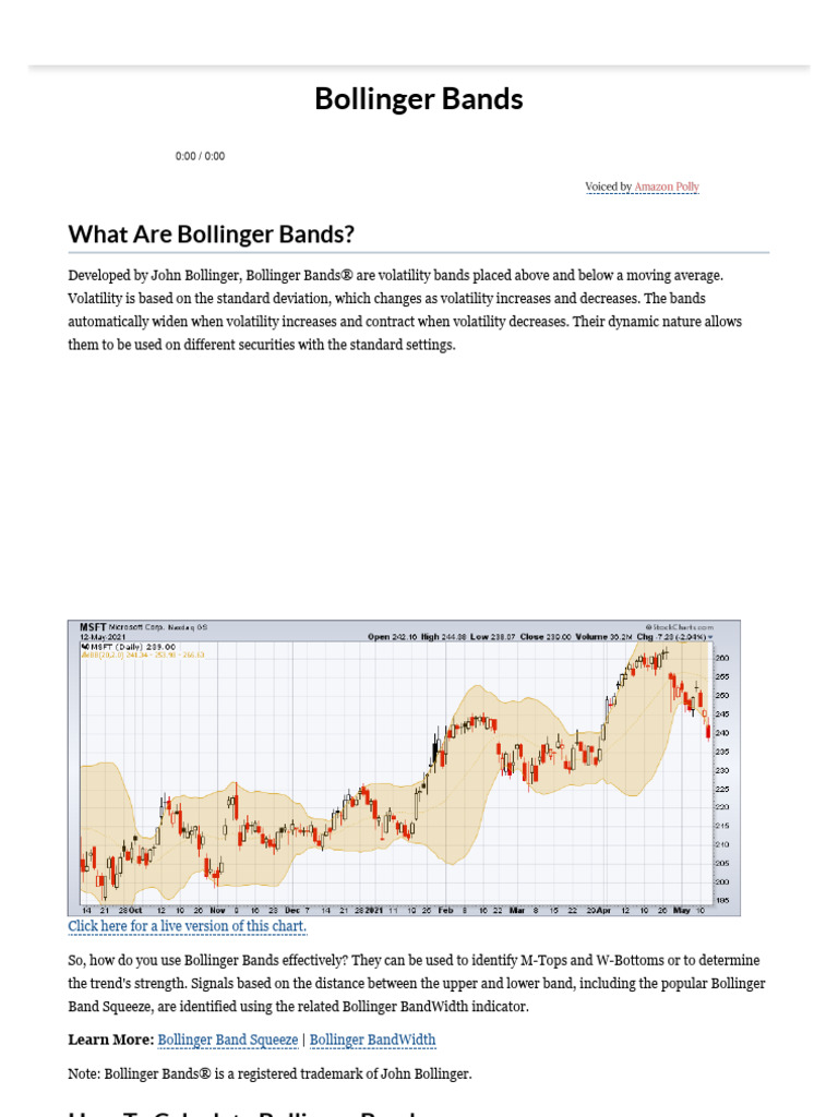 Bollinger Bands (ChartSchool) | PDF | Moving Average | Technical Analysis