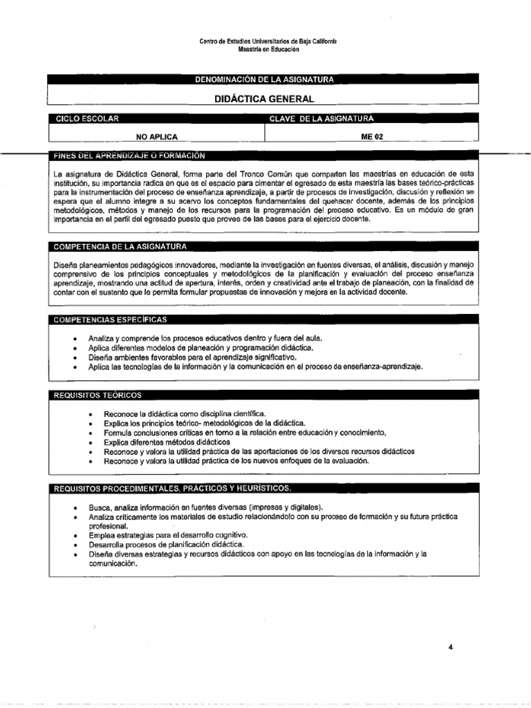 Didactica General | PDF