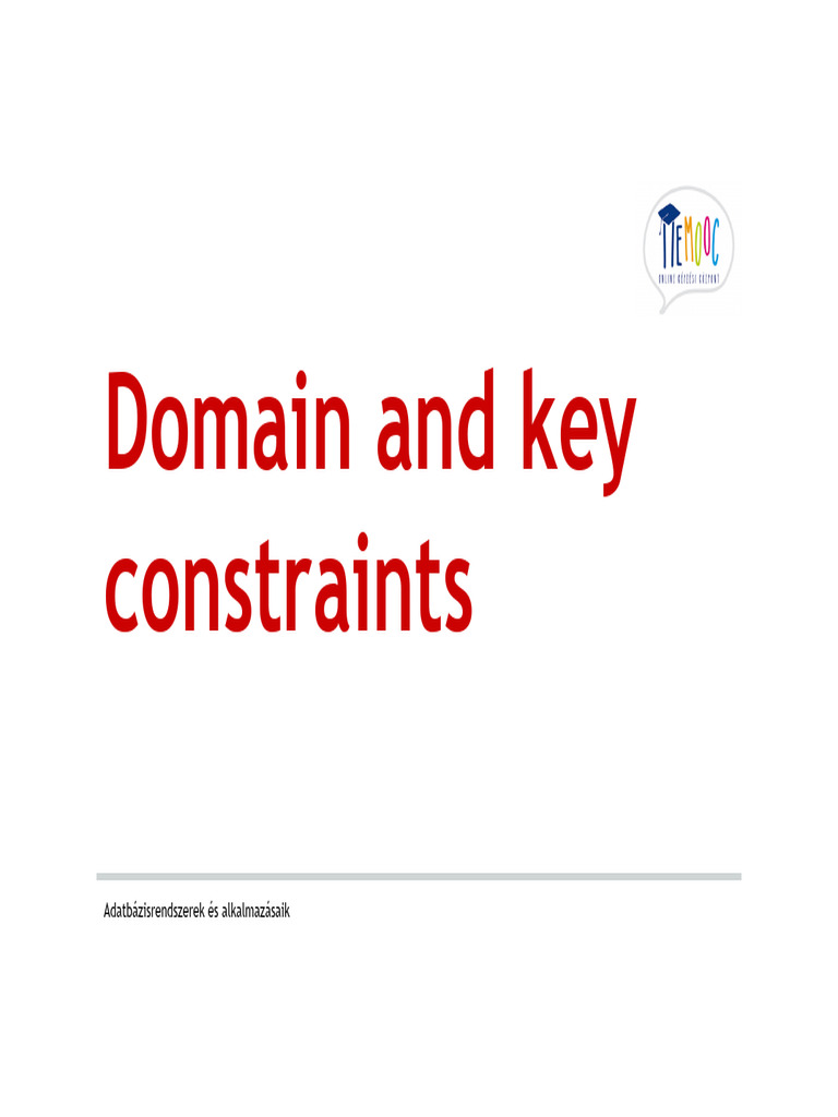 5. Domain and key constraints_56 | PDF | Mathematical Logic | Mathematics