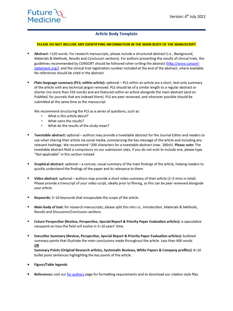 Article Body Template | PDF