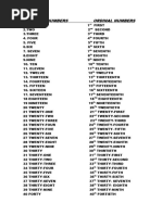 12 Ordinal Numbers List 1-100 | PDF