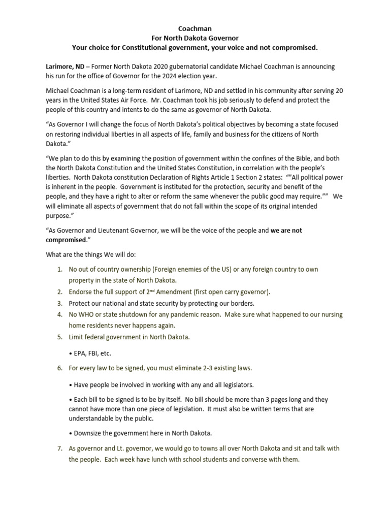 Coachman Press Release 2-5-2024 | PDF | Government | Justice