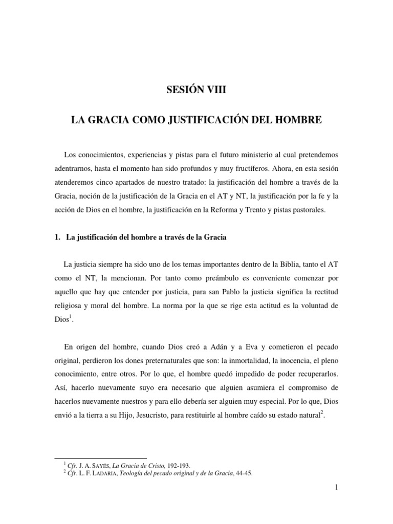 Acta 8, La Gracia Como Justificación Del Hombre | PDF