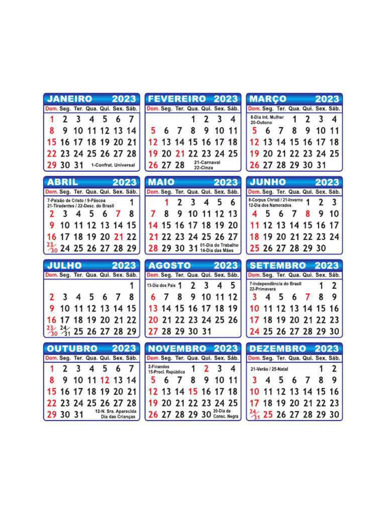 Calendário 2023 | PDF