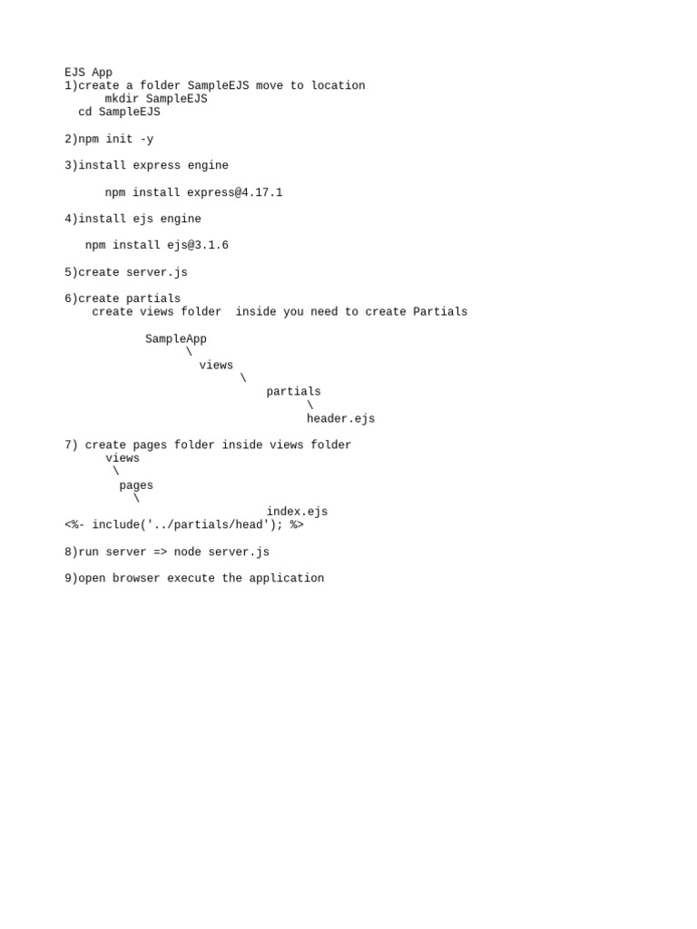 Ejs Steps To Create An Application | PDF | Art | Computers