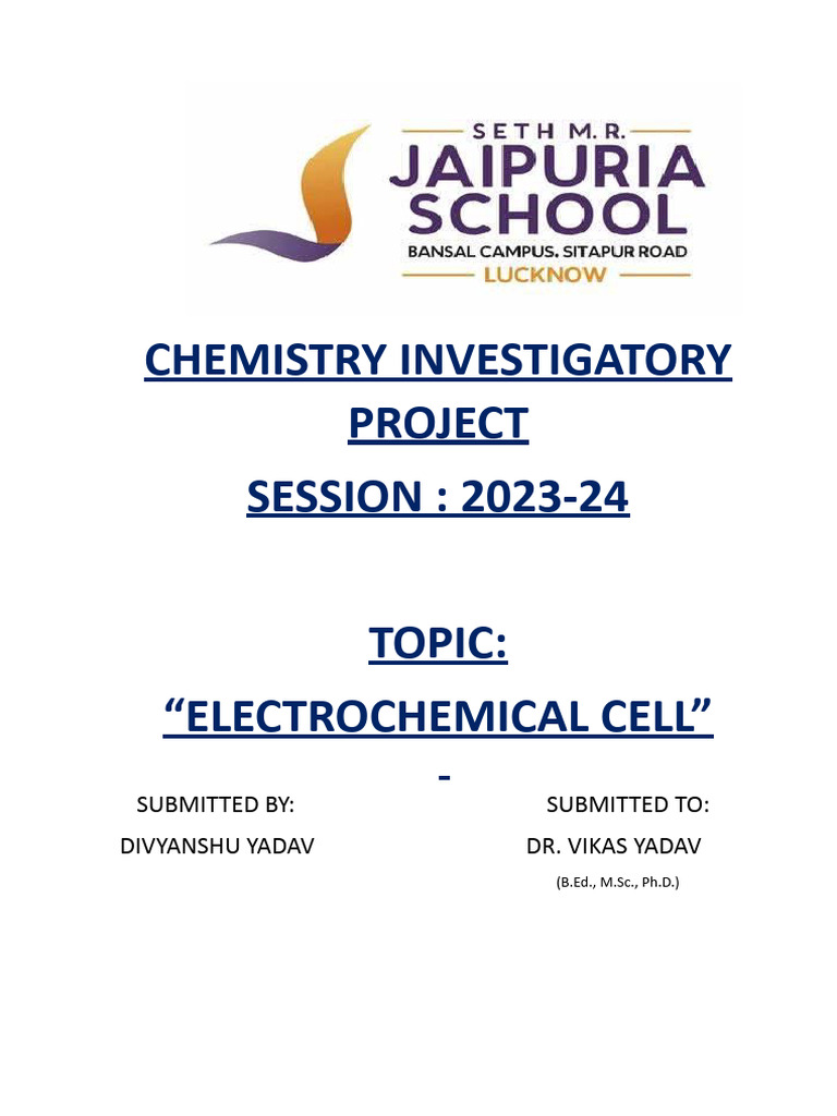 Chemistry Investigatory Project | PDF | Chemistry | Physical Sciences