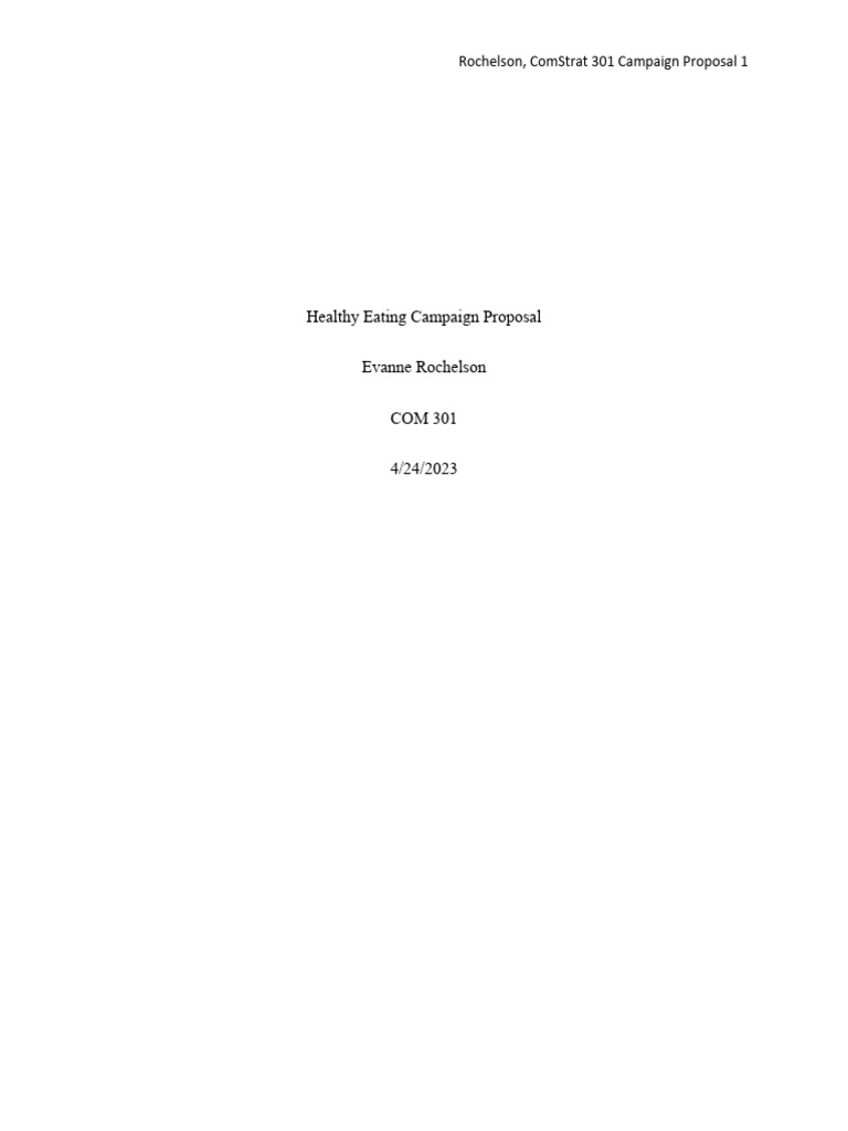 Healthy Eating Campaign Proposal | PDF | Obesity | Nutrition