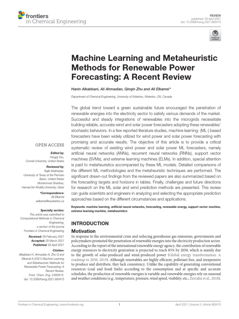 Fceng 03 665415 | PDF | Machine Learning | Forecasting