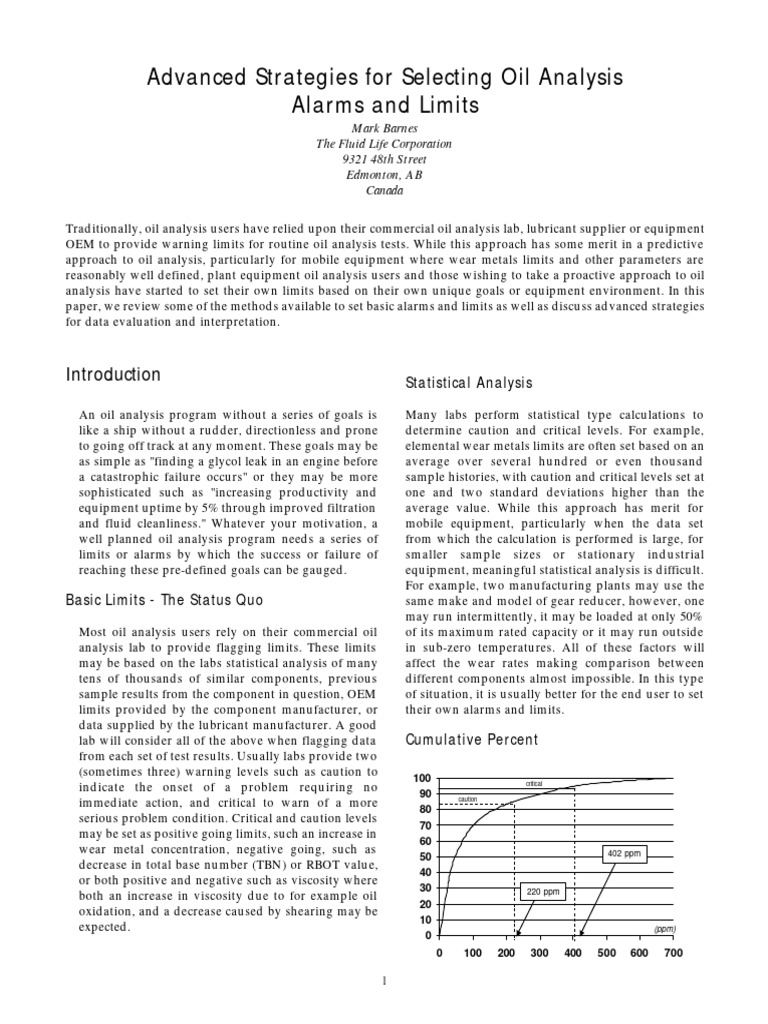 Advanced Oil Analysis Strategies | PDF | Statistics | Lubricant