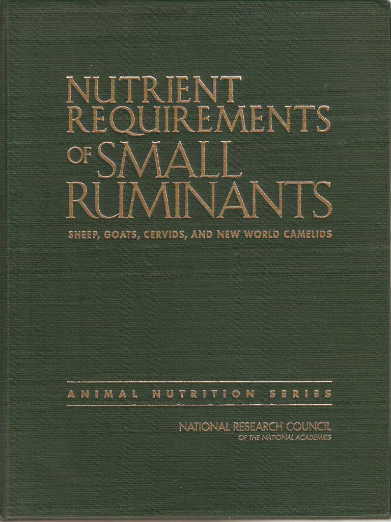 Nutrient Requirements Of Small Ruminants Pdf