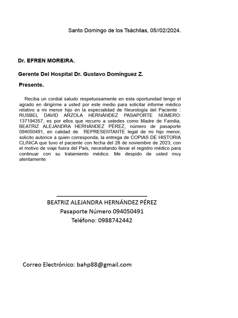 solicitud informe | PDF