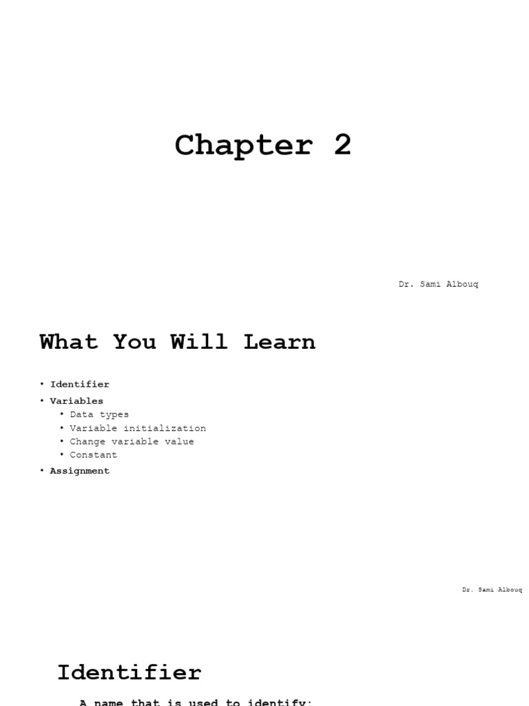 Chapter 2 - 1 | PDF | Data Type | Variable (Computer Science)