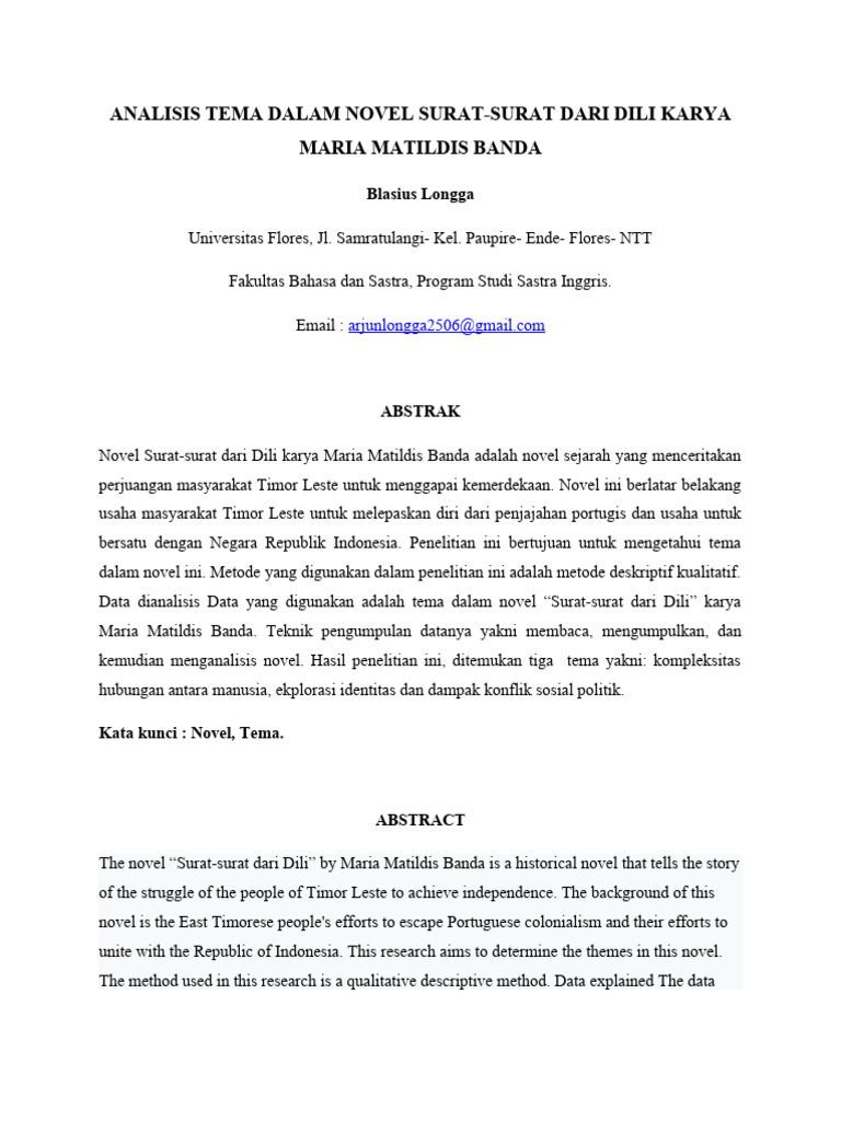 ANALISIS NOVEL (Arjun) | PDF