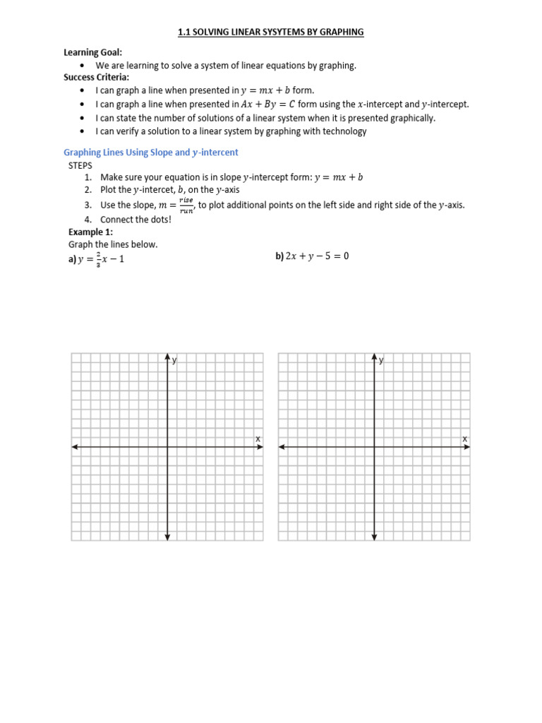 1.2 - Solve by Graphing | PDF | System Of Linear Equations | Equations