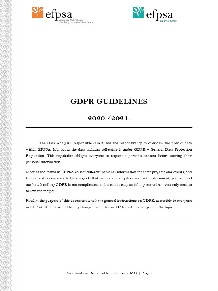 GDPR Manual | PDF | Privacy Policy