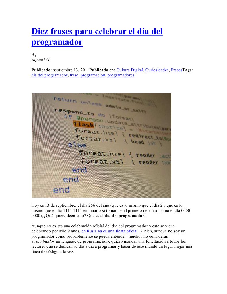 Diez Frases para Celebrar El Día Del Programador | PDF | Arte