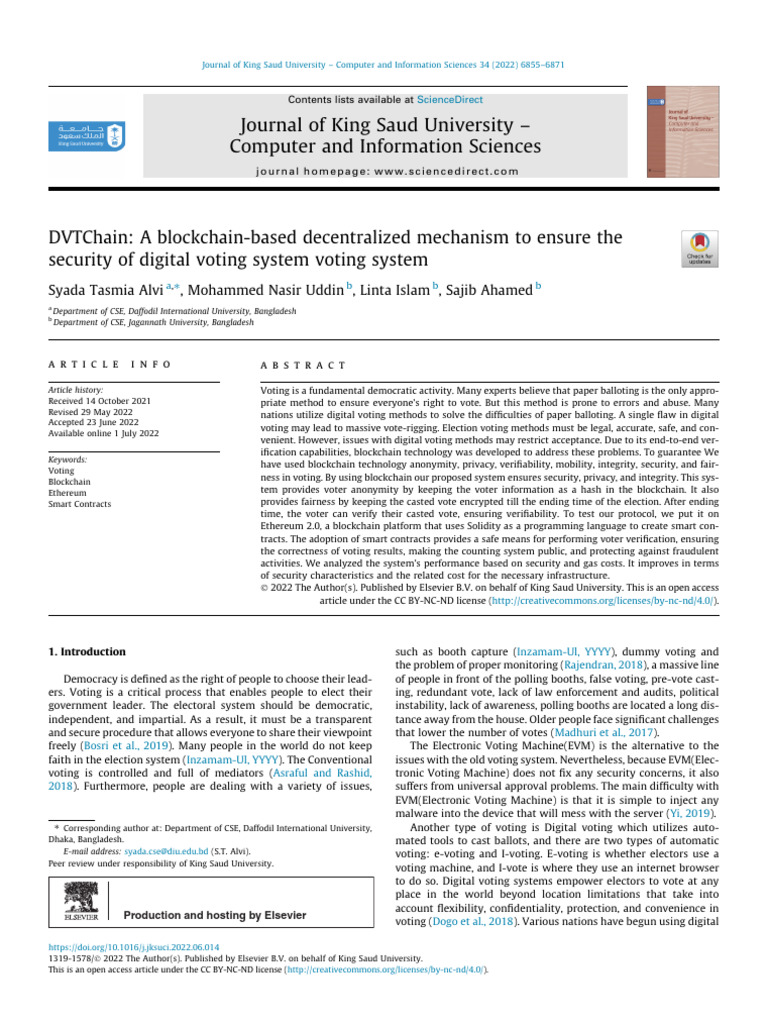 Blockchain Voting Security | PDF | Voting | Electronic Voting