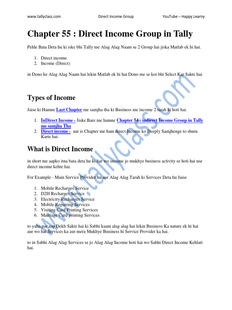 Direct Income | PDF