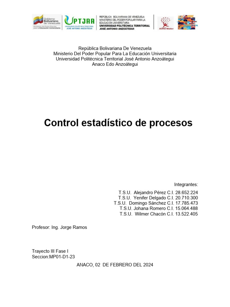 Control Estadístico de Procesos en Calidad | PDF | Desviación Estándar ...