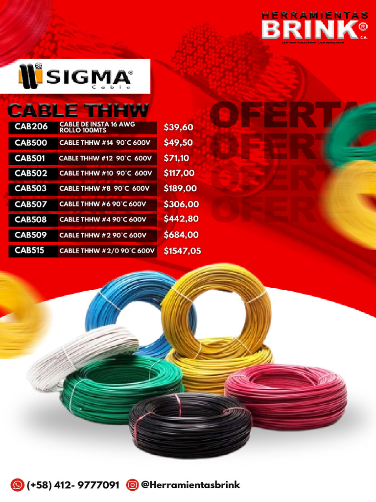 Cable Sigma + Fich Tec | PDF | Conductor electrico | Cobre