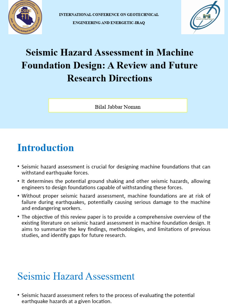 1371 - Seismic Hazard Assessment in Machine Foundation Design A Review ...