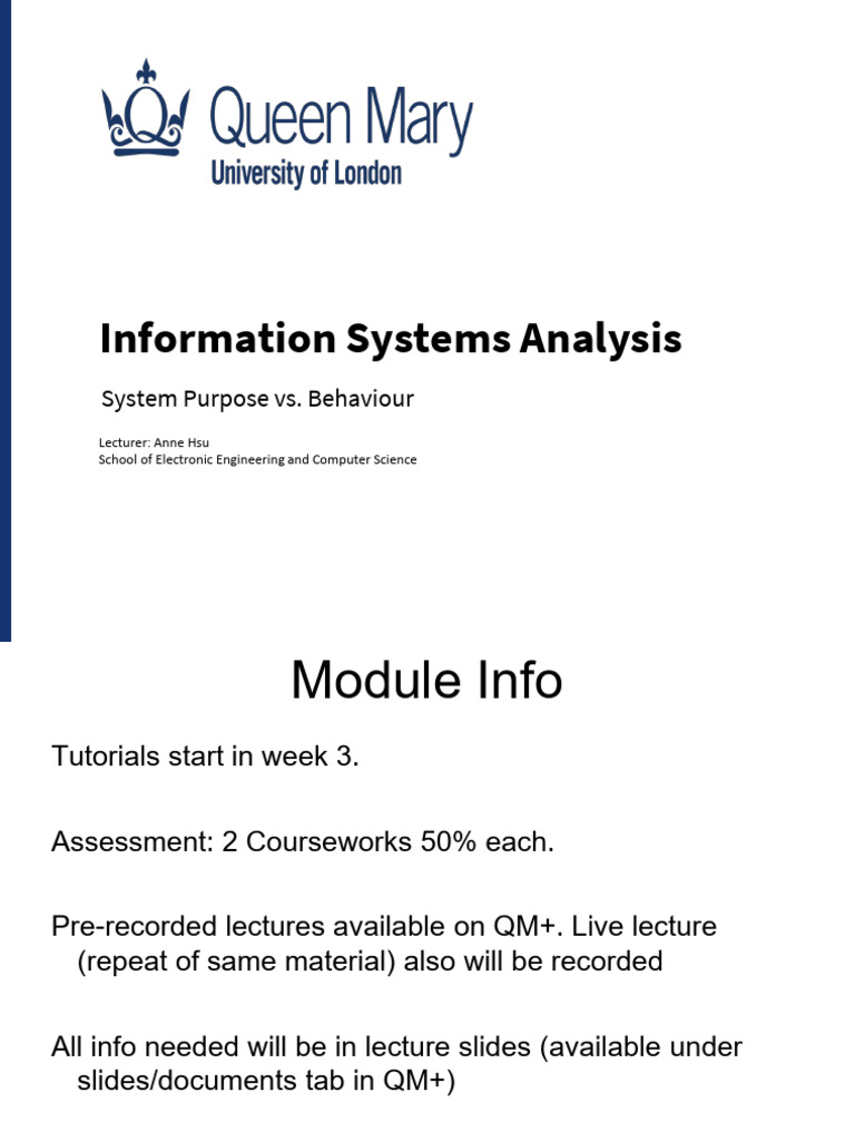 Week 1 Lecture | PDF | System | Employment
