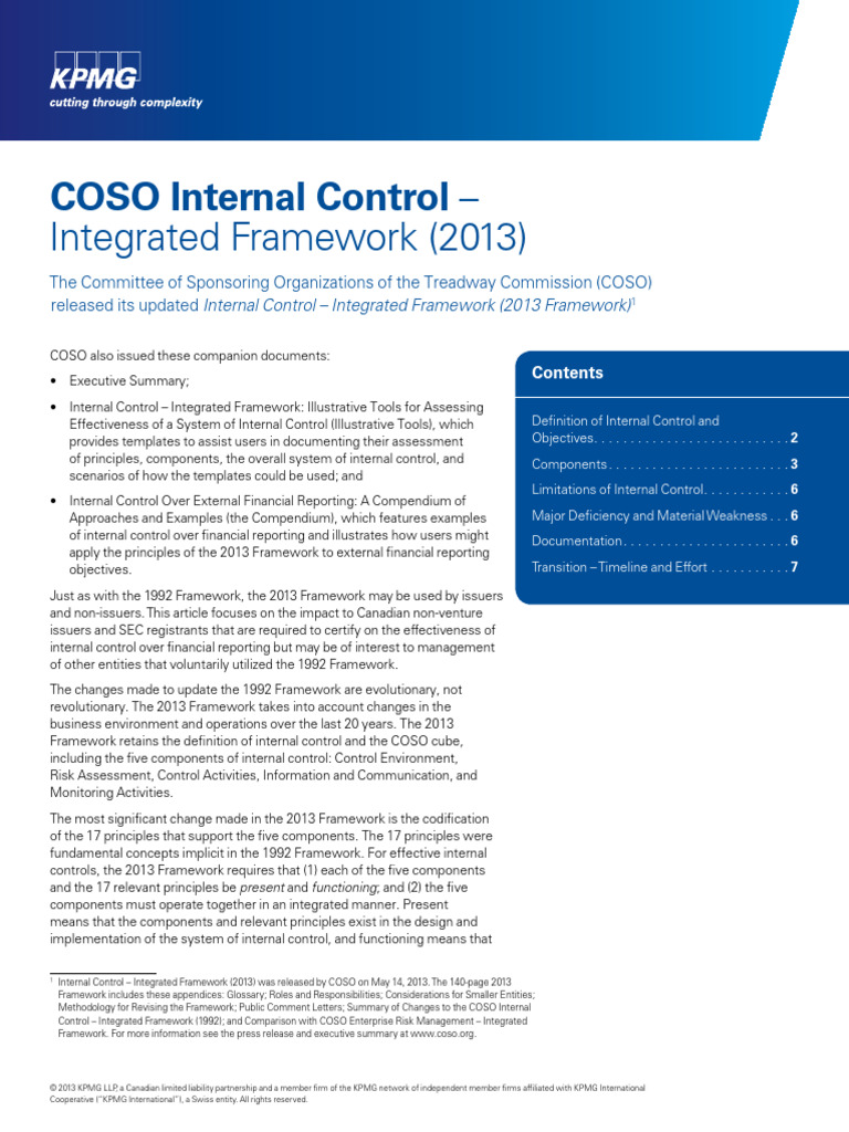 2750 New COSO 2013 Framework WHITEPAPER V4 | PDF