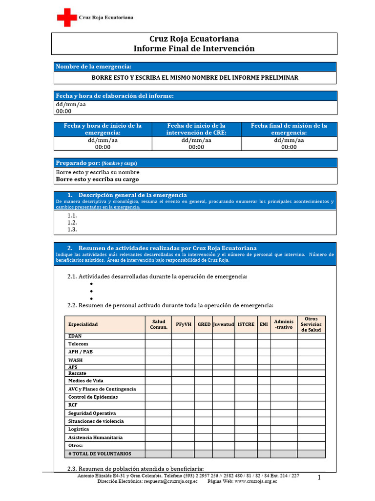 4 INFORME FINAL DE INTERVENCIÓN CRE - Actualizado Julio 2018 | PDF