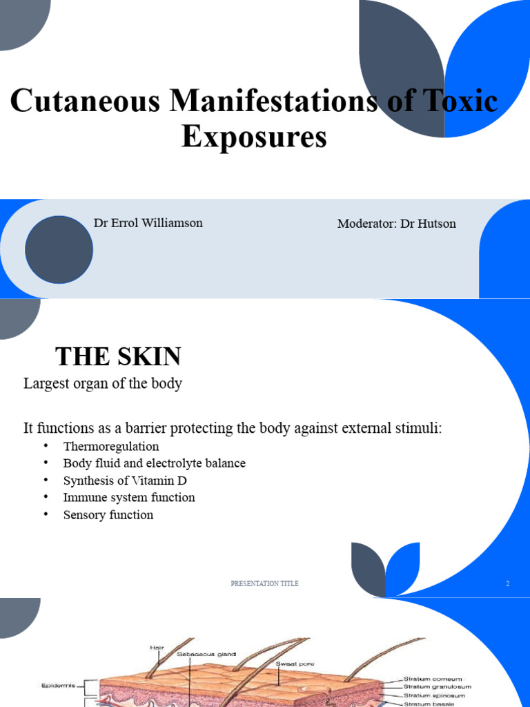 Cutaneous Manifestation of Toxic Exposures | PDF | Skin | Dermatitis
