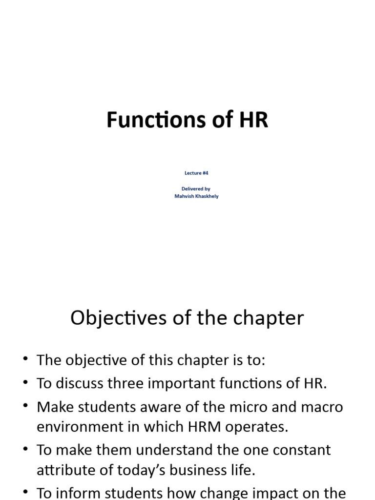 Functions of HR Lecture 3 | PDF | Employment | Human Resources