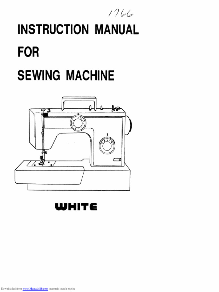 White 1766 Sewing Machine Instruction Manual | PDF | Sewing Machine ...