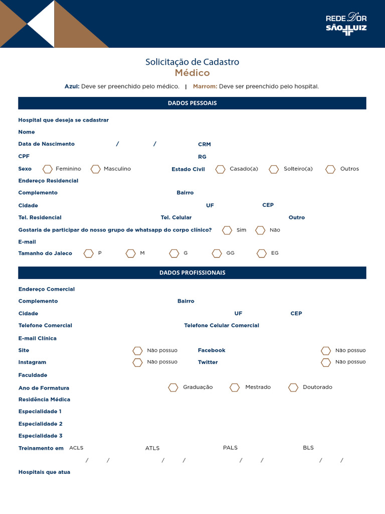 Cadastro Medico RDSL | PDF