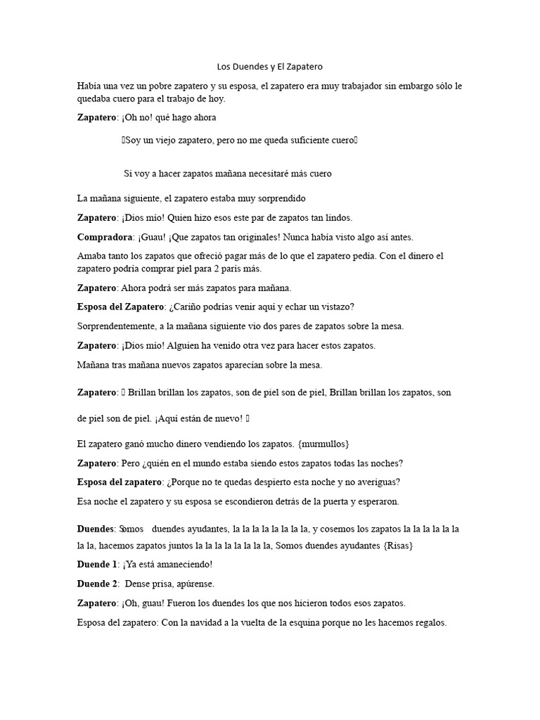Los Duendes y El Zapatero | PDF | Navidad