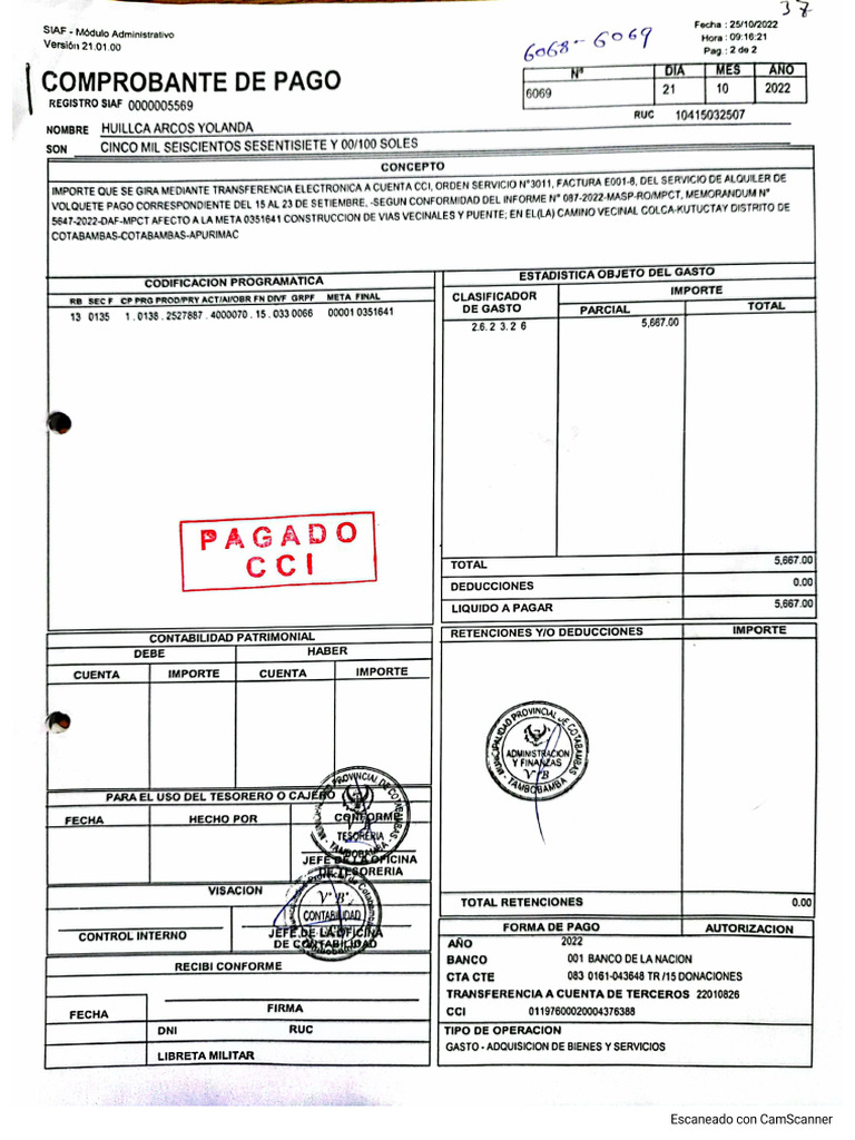 Comprobante 6068 - 6069 | PDF