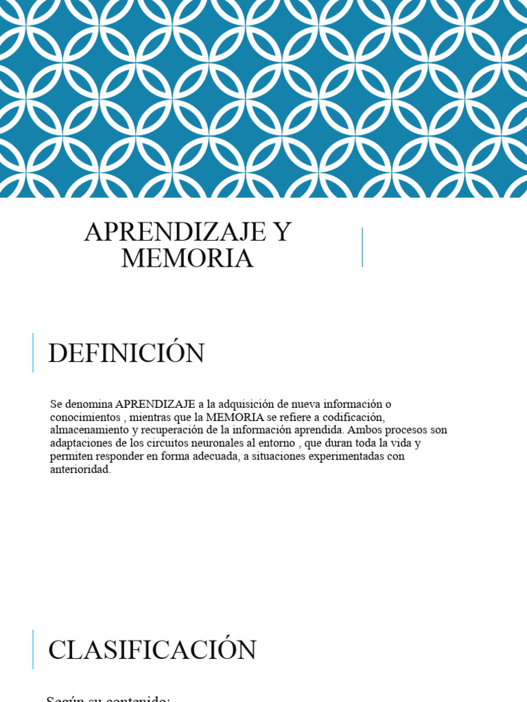 Aprendizaje Y Memoria Pdf Memoria Amnesia