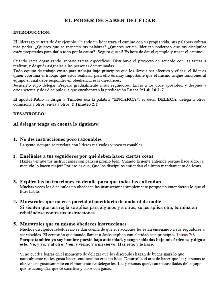 El Poder de Delegar | PDF | Jesús