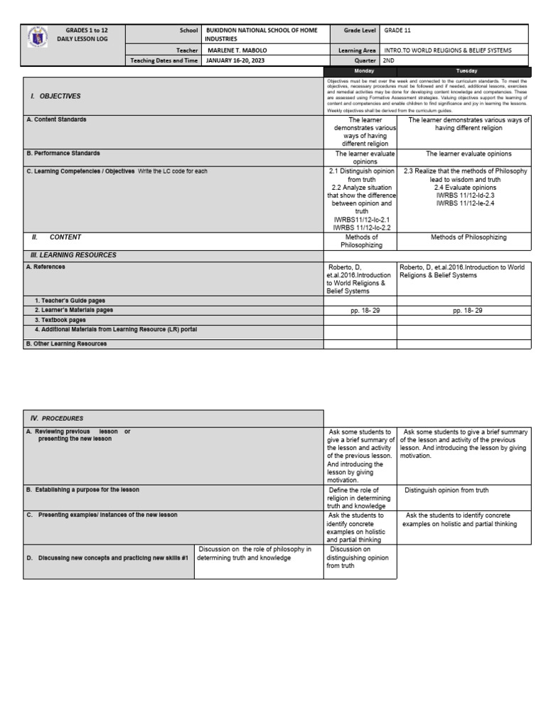 DLL in Diss Week 2 | PDF | Learning | Curriculum