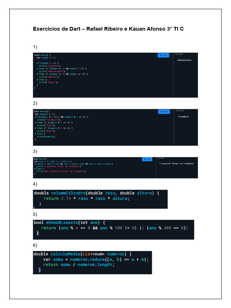 Exercícios DART | PDF
