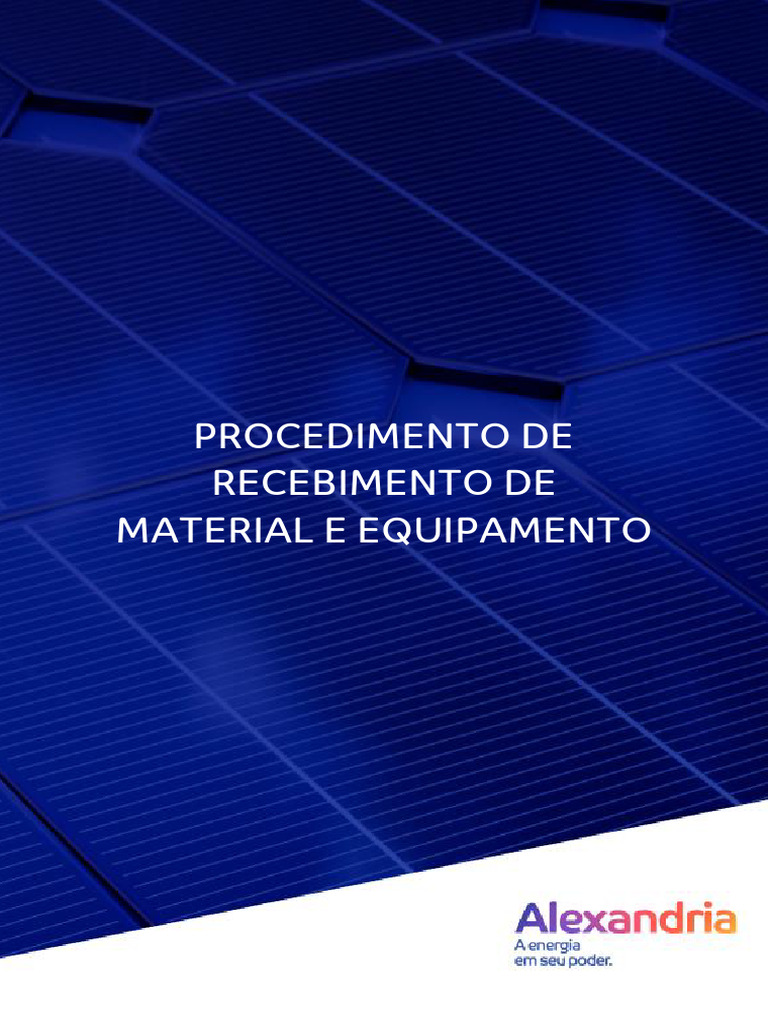 Alexa01-Prc-obr-recebimento de Material e Equipamento | PDF ...