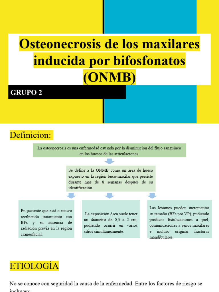 Osteonecrosis de Los Maxilares Inducida Por Bifosfonatos (ONMB) | PDF ...