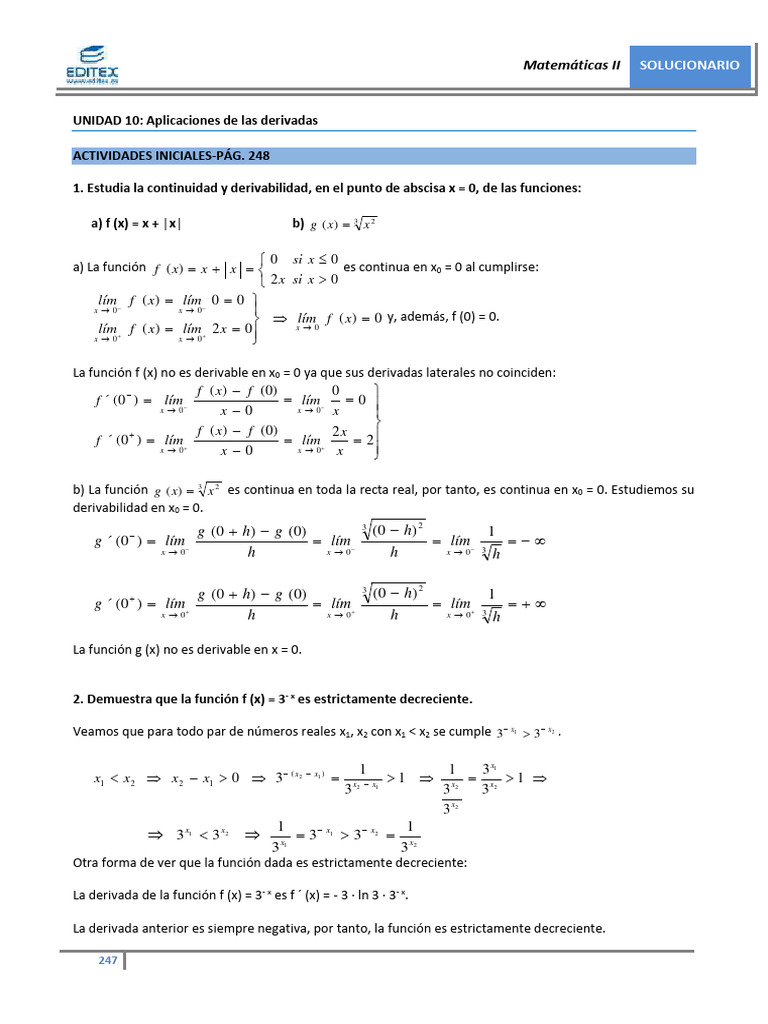 Tema 10 Aplicaciones de Las Derivada | PDF | Función monotónica | Triángulo