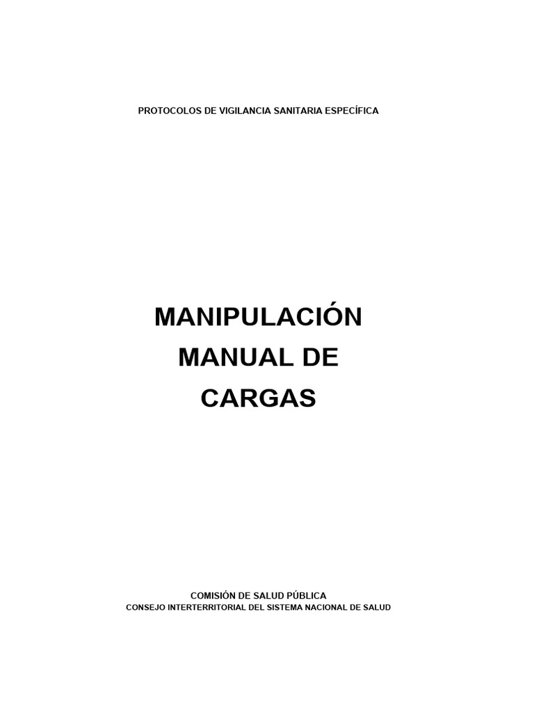 MANEJO MANUAL DE CARGAS | PDF | La columna vertebral
