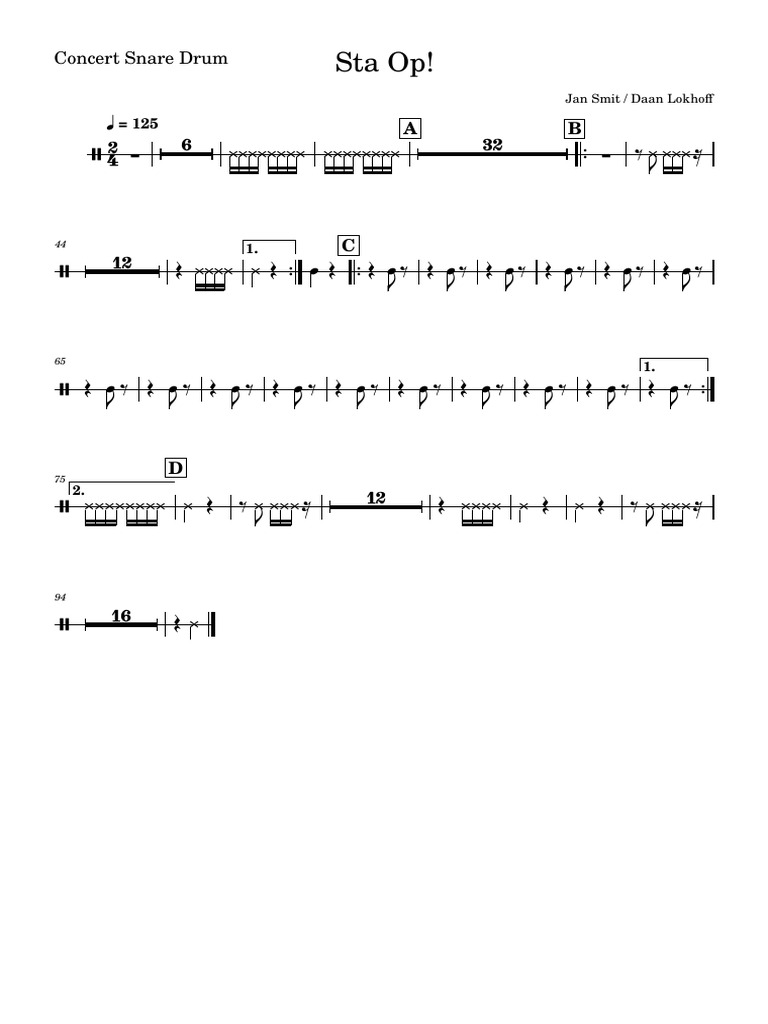 Sta Op!-Concert Snare Drum | PDF