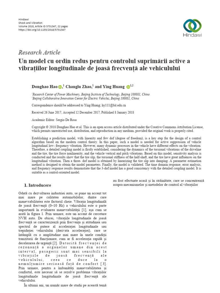 Vibratii Longitudinale de Frecventa Joasa Tip in | PDF | Physical ...