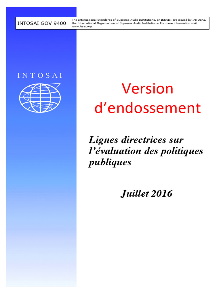 Guide Intosai Evaluation 2016 | PDF | Audit | Partie prenante