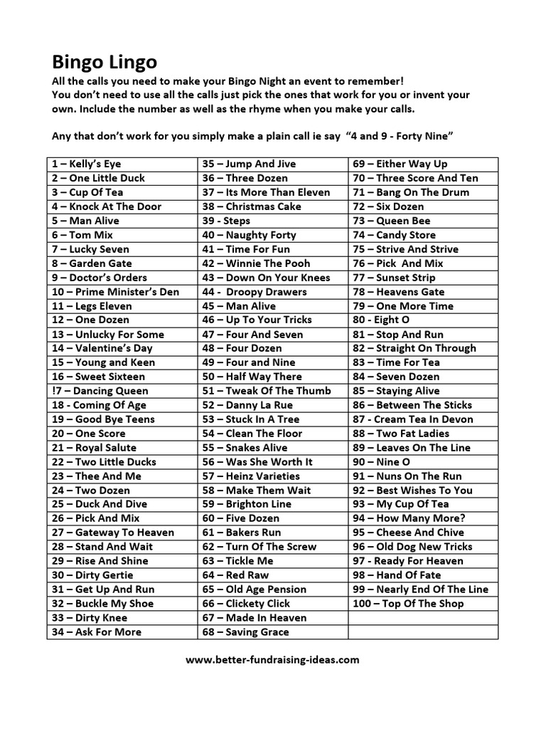 Bingo Lingo | PDF