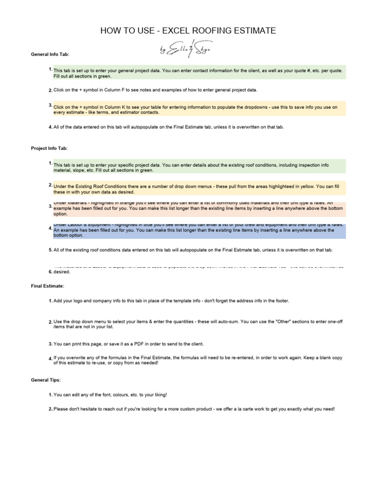 Roofing Estimate Template | PDF | Roof | Architectural Elements